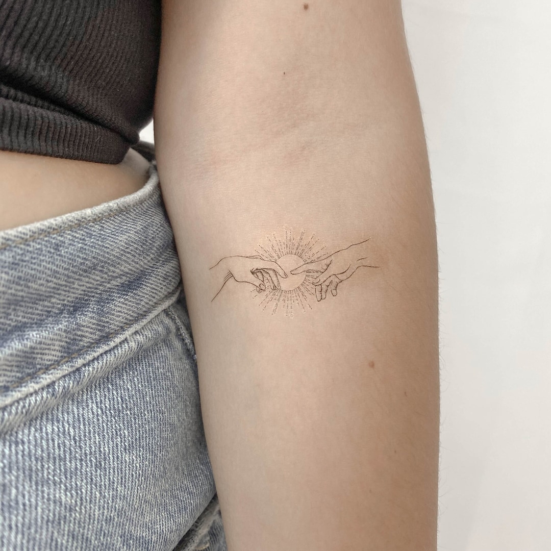 The Creation Hands and Sun Temporary Tattoo (set of 3) - Etsy