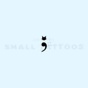Semicolon Cat Temporary Tattoo set of 3 - Etsy