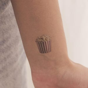 Popcorn Temporary Tattoo (set of 3) - Etsy