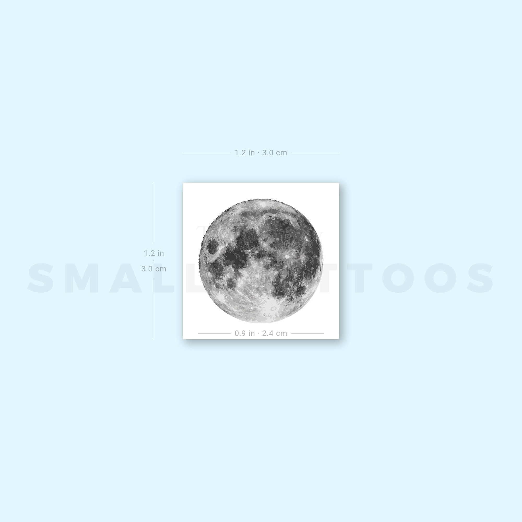Small Full Moon Temporary Tattoo set of 3 - Etsy
