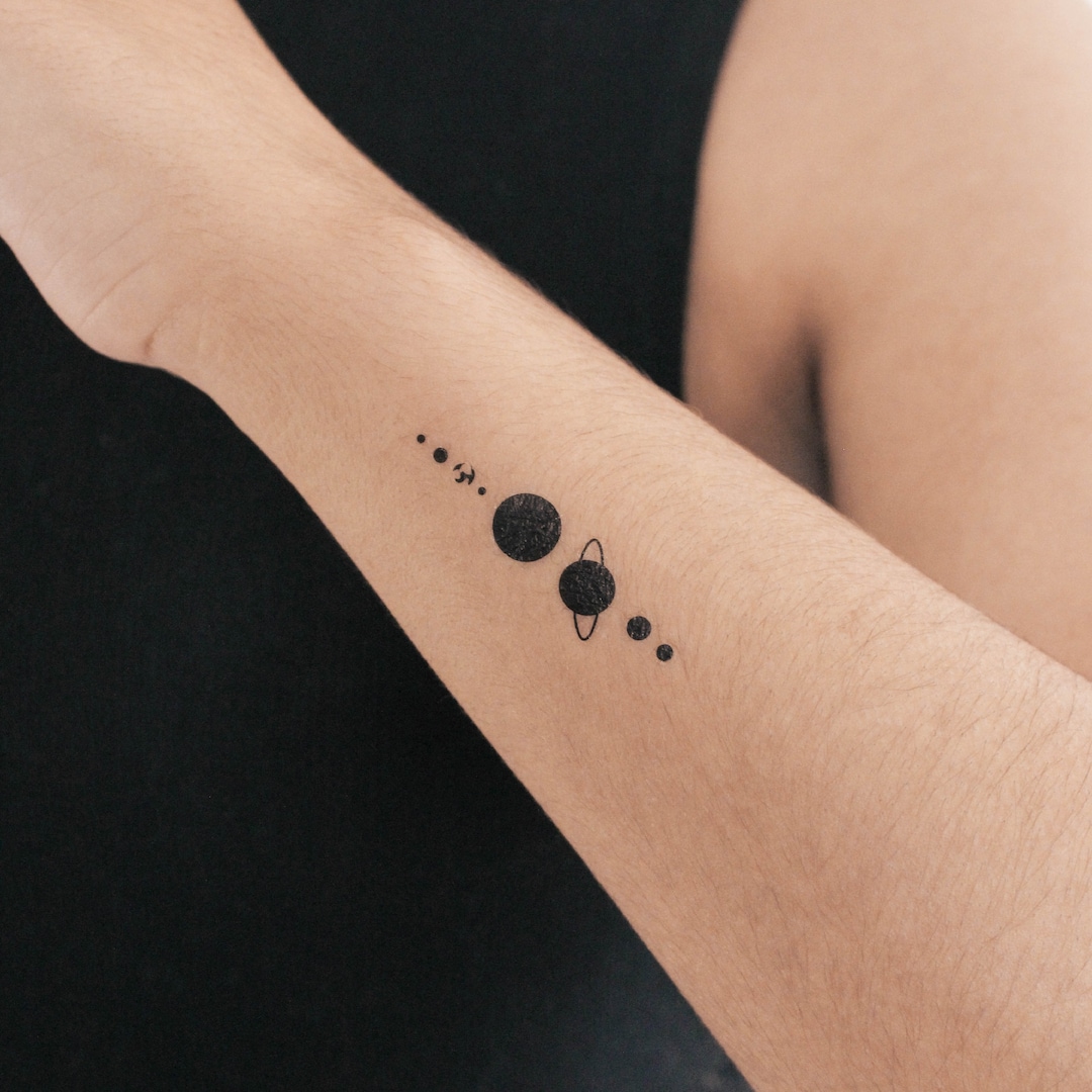Minimalist Solar System Temporary Tattoo (set of 3) - Etsy