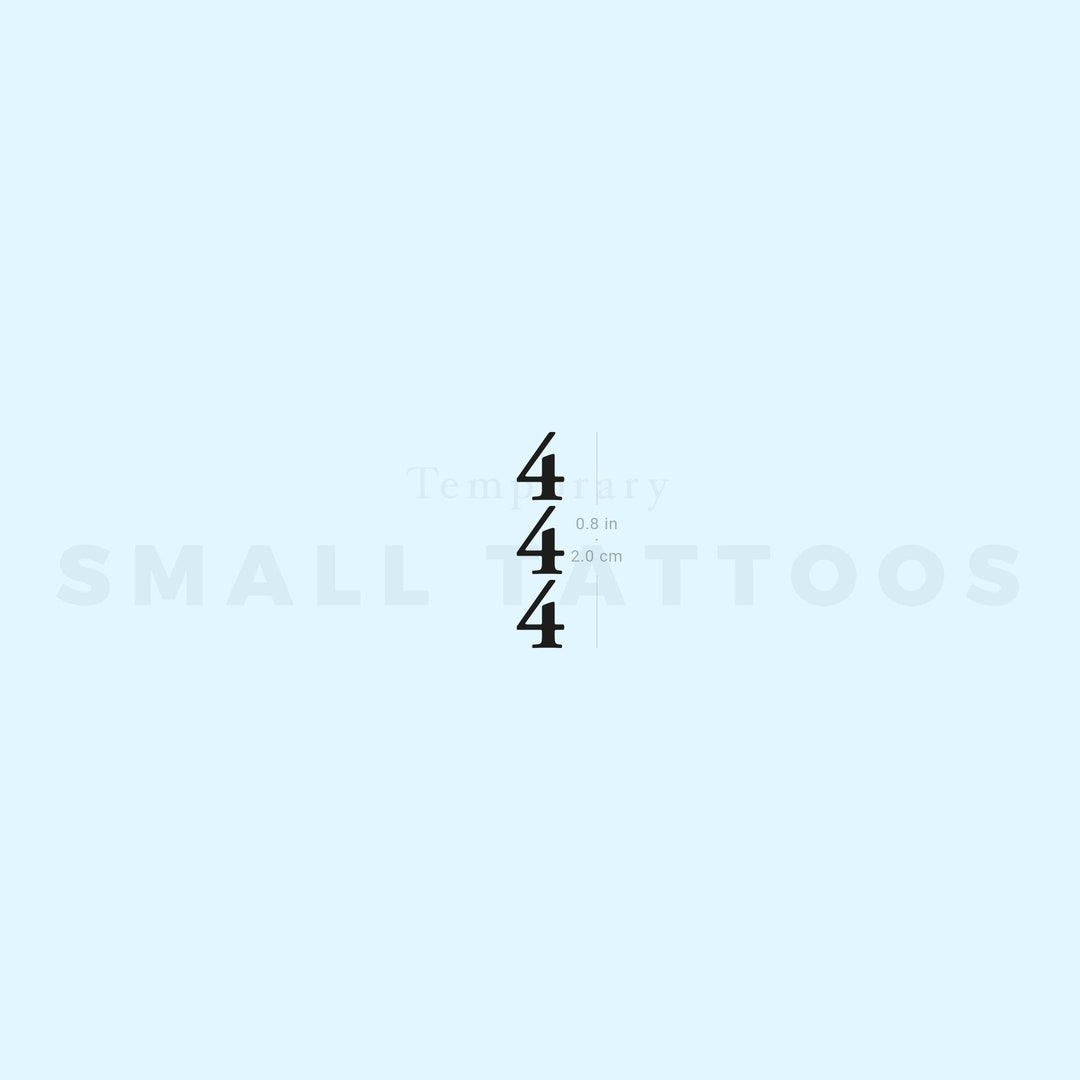 Vertical 444 Temporary Tattoo set of 3 - Etsy