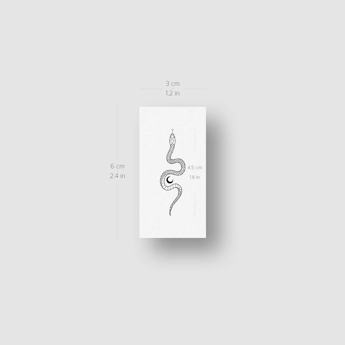 Fine Line Snake Temporary Tattoo by Jakenowicz (set of 3) - Etsy Canada