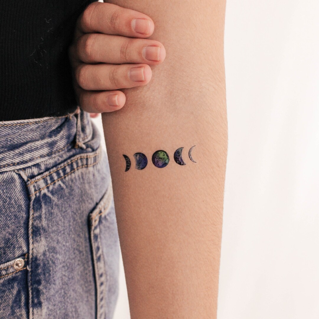 Moon Phases by Ann Lilya Temporary Tattoo (set of 3) - Etsy