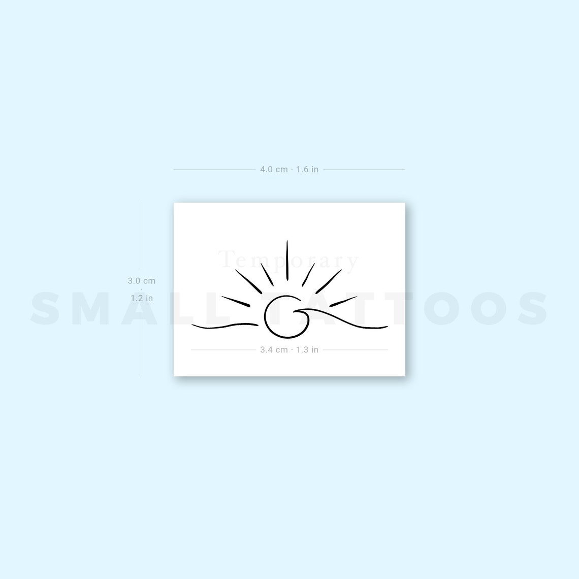 Wave Sunrise Temporary Tattoo set of 3 - Etsy