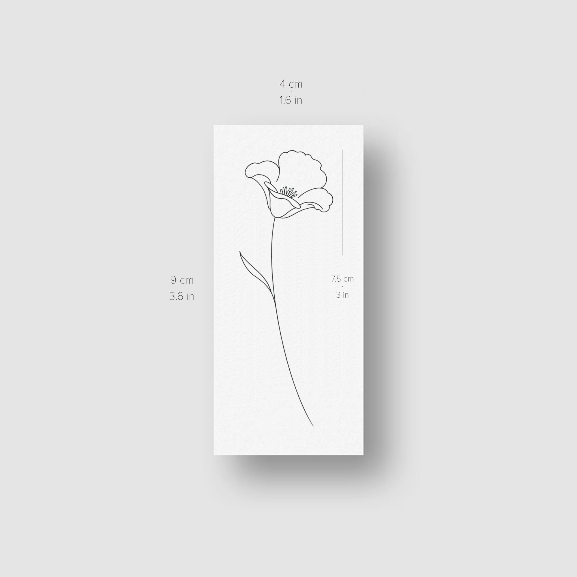 Fine Line Poppy Temporary Tattoo by Jakenowicz set of 3 - Etsy