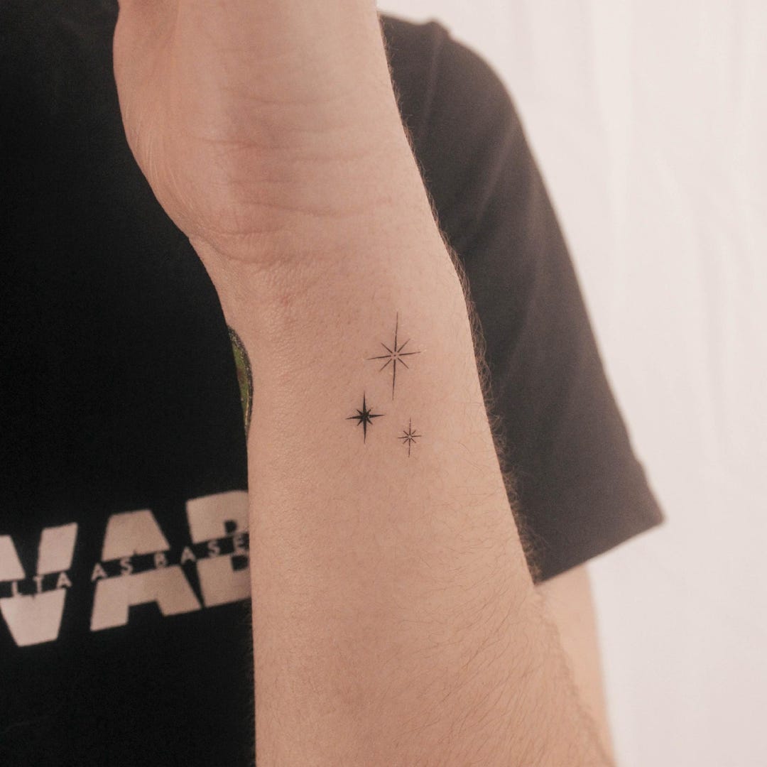 Three Sparkles Temporary Tattoo (set of 3) - Etsy