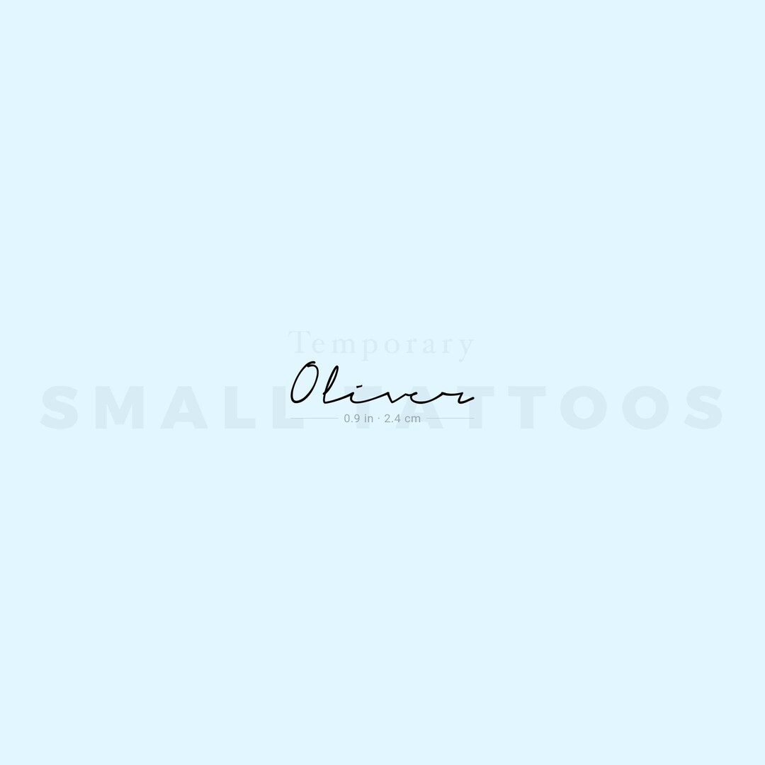 Handwritten Oliver Temporary Tattoo set of 3 - Etsy