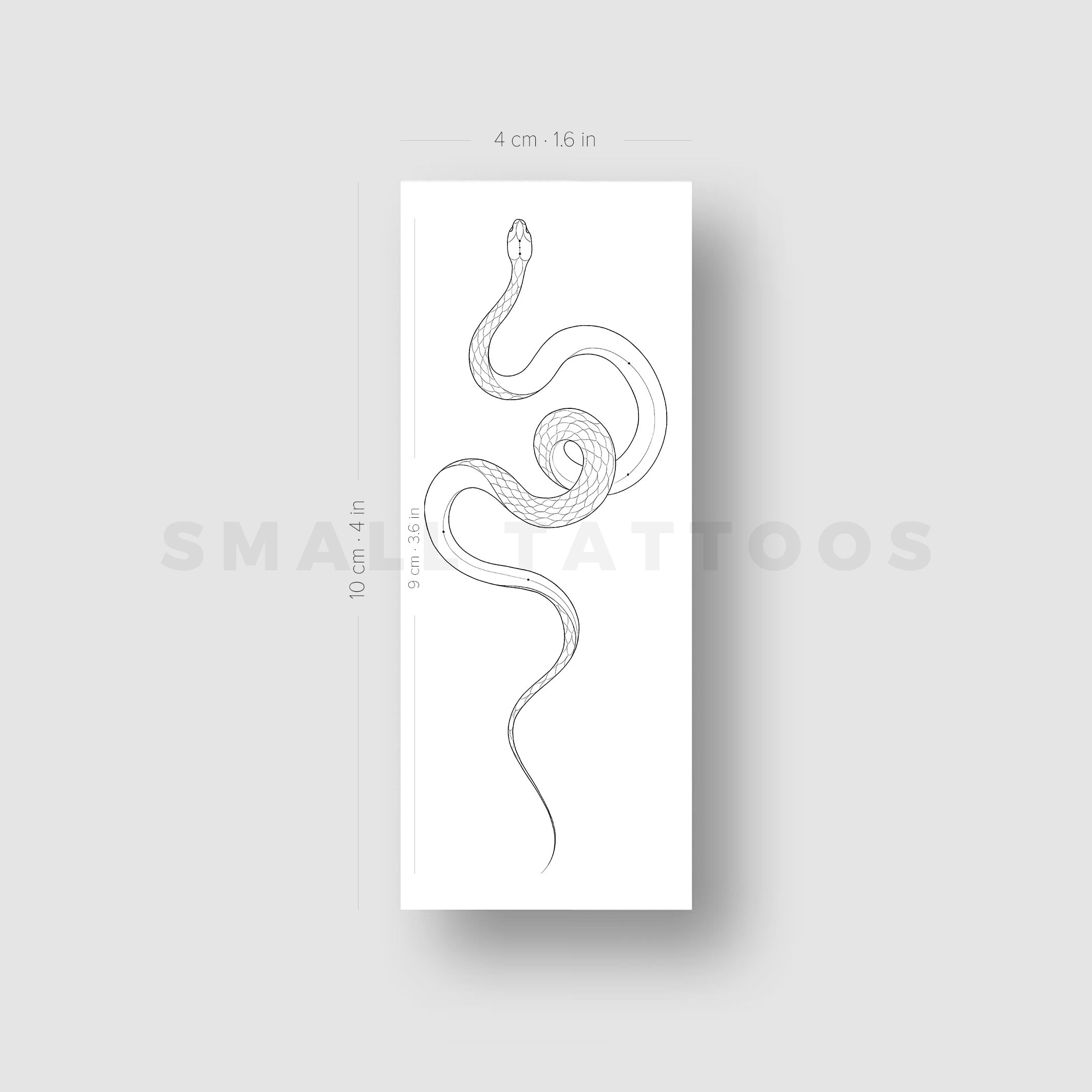 Fine Line Scaled Snake Temporary Tattoo (set of 3) - Etsy