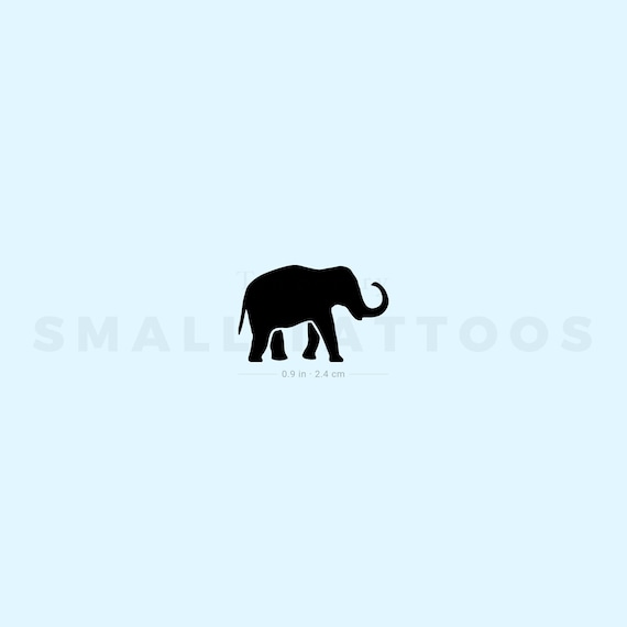 Small Black Elephant Tattoo