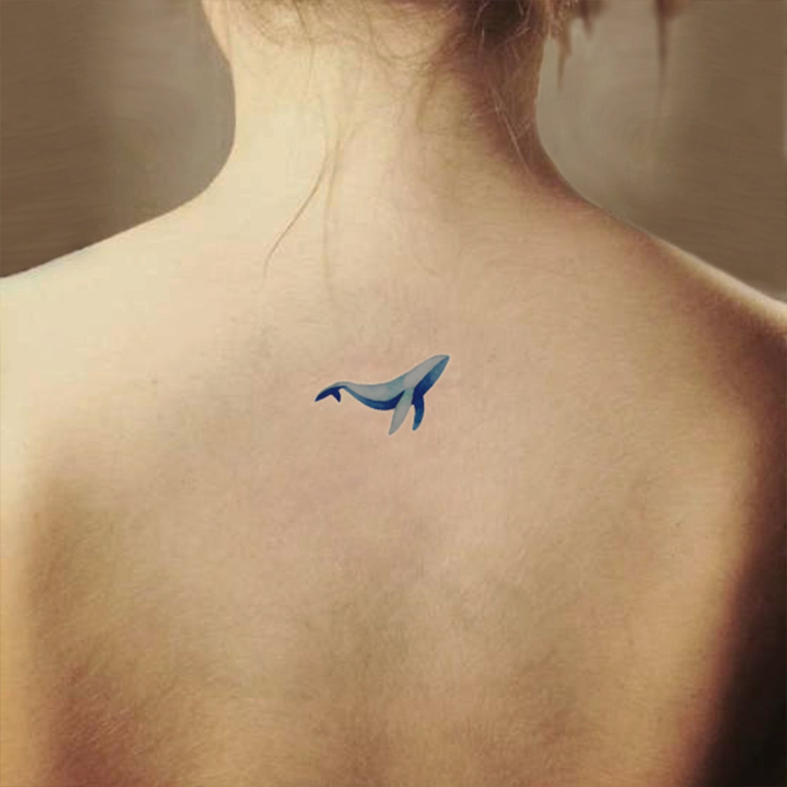 Watercolor Whale Temporary Tattoo by Zihee set of 3 - Etsy