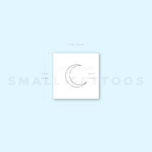 Fine Line Crescent Moon Temporary Tattoo by Jakenowicz (set of 3) - Etsy