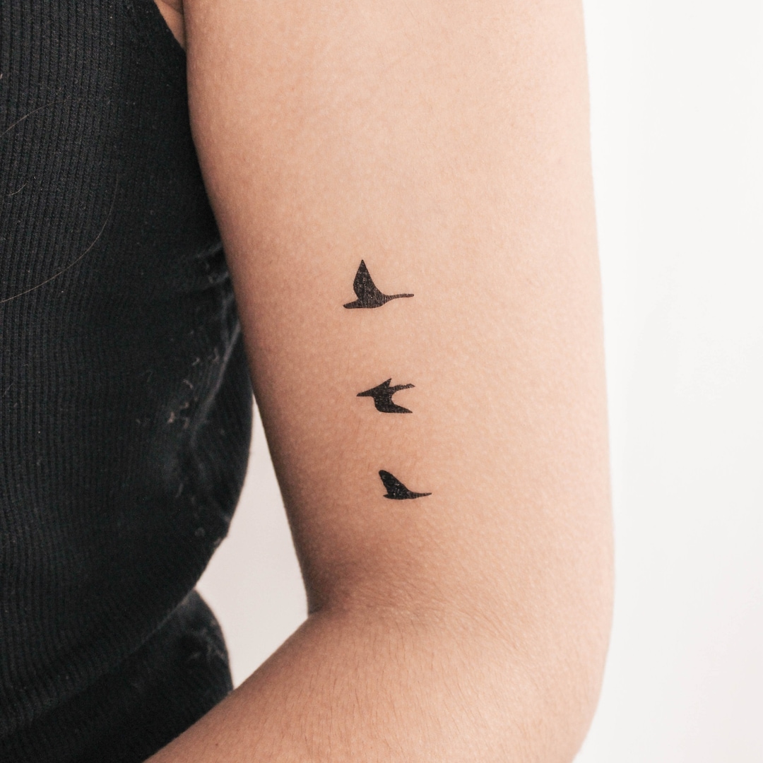 Three Flying Birds Temporary Tattoo (set of 3) - Etsy