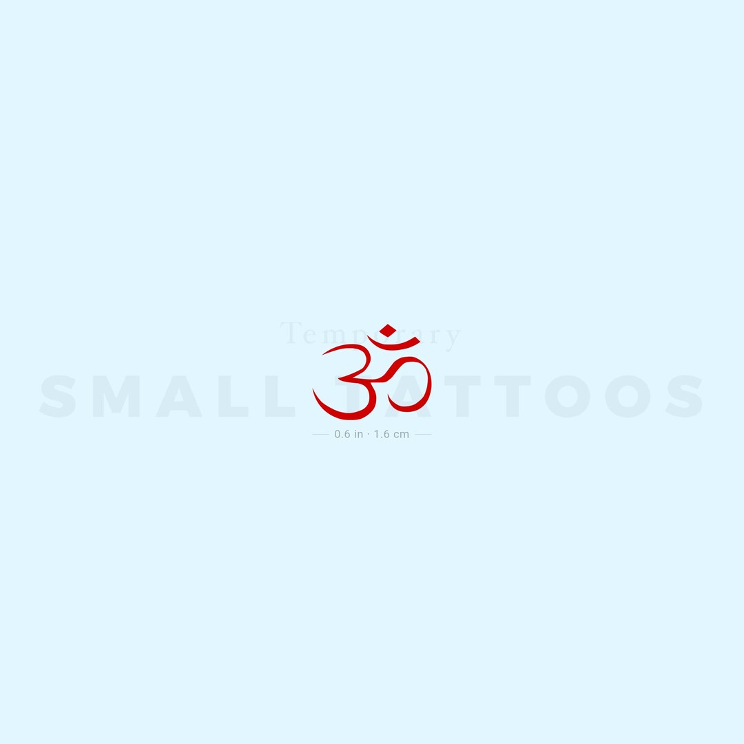 Red Ink Om Temporary Tattoo set of 3 - Etsy