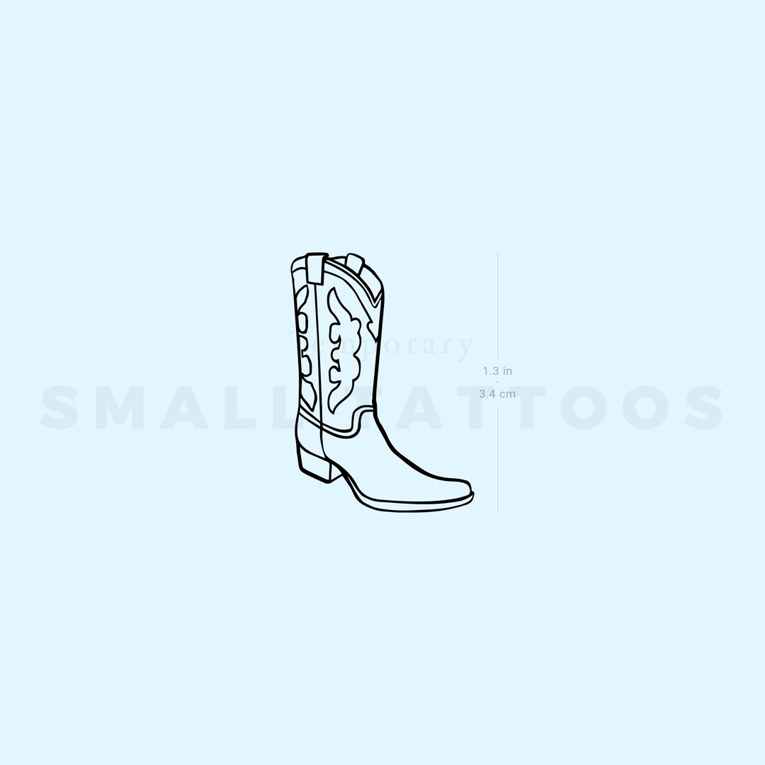 Cowboy Boot Temporary Tattoo set of 3 - Etsy