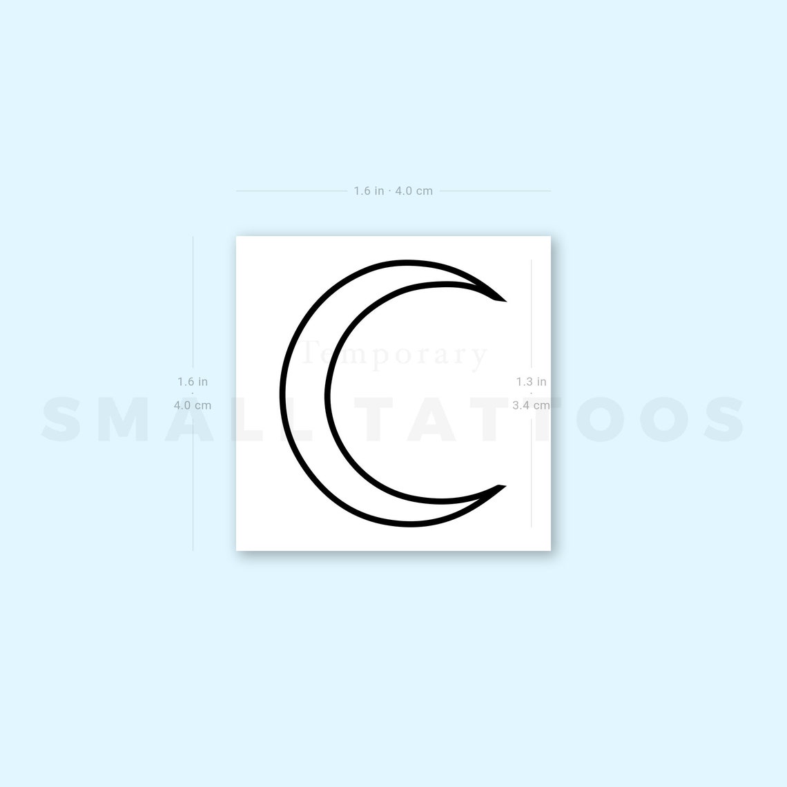 Fine Line Crescent Moon Temporary Tattoo set of 3 - Etsy