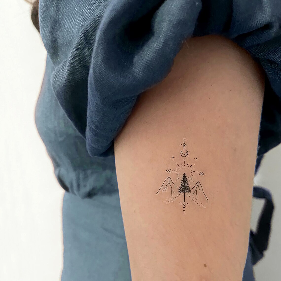 Mountain Tree Temporary Tattoo (set of 3) - Etsy