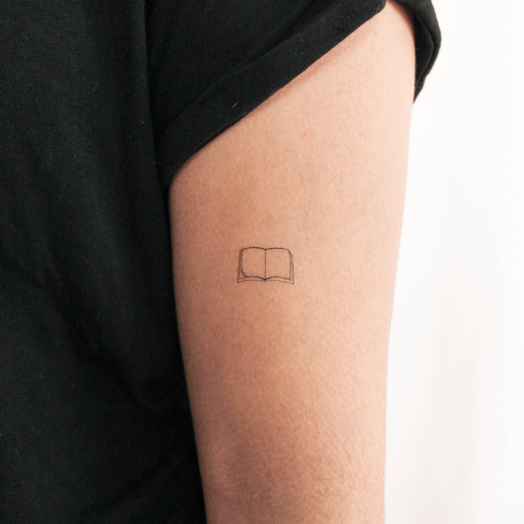 Minimalist Book Temporary Tattoo (set of 3) - Etsy