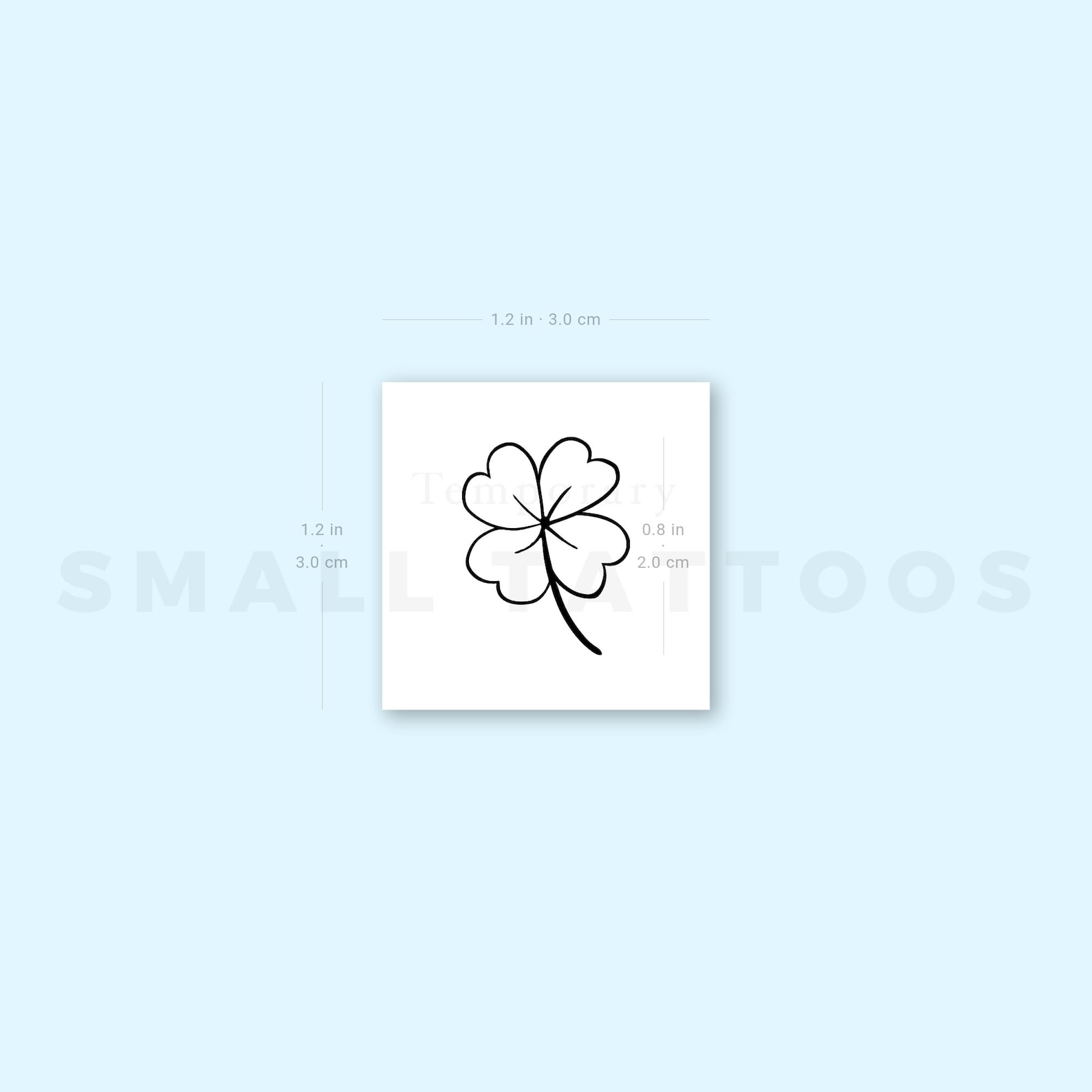 Fine Line Four Leaf Clover Temporary Tattoo (set of 3) - Etsy