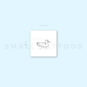 Fine Line Duck Temporary Tattoo (set of 3) - Etsy