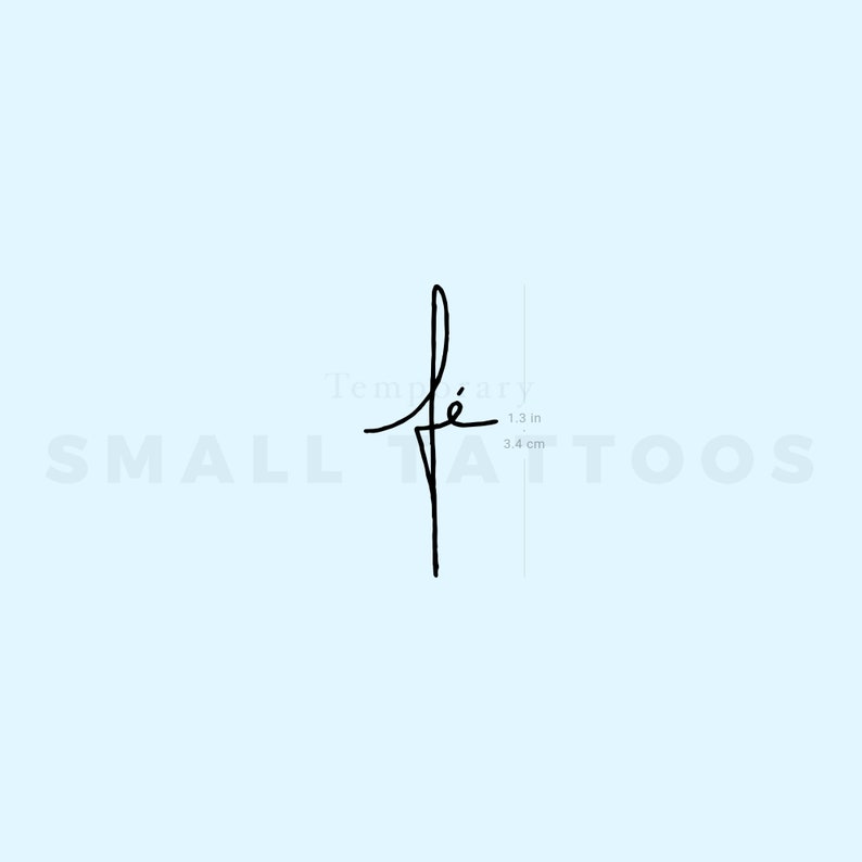Fé Cross Temporary Tattoo set of 3 - Etsy