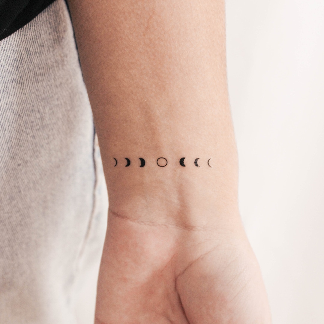 Moon Phases Temporary Tattoo (set of 3) - Etsy