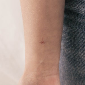 Red North Star Temporary Tattoo by Jakenowicz (set of 3) - Etsy