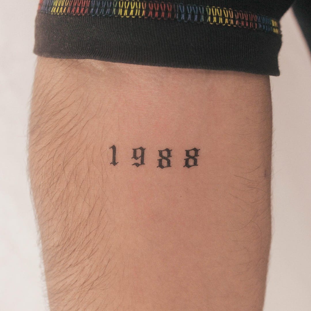 Gothic 1998 Birth Year Temporary Tattoo (set of 3) - Etsy