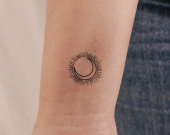Solar Eclipse Temporary Tattoo Sticker set of 2 - Etsy