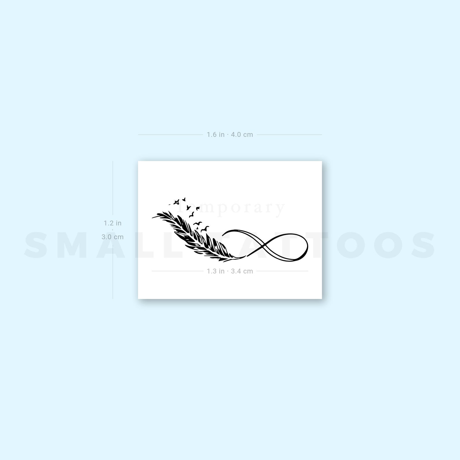 Feather Infinity Symbol Temporary Tattoo (set of 3) - Etsy