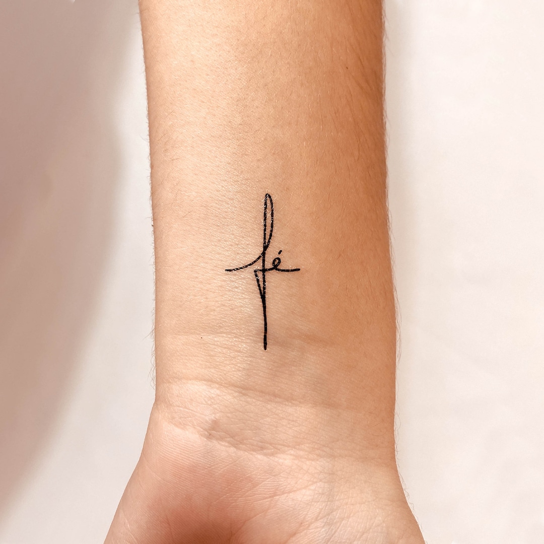 Fé Cross Temporary Tattoo (set of 3) - Etsy