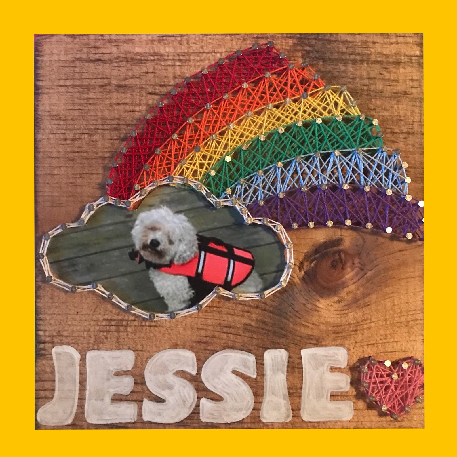 Rainbow String Art Photo Frame - Etsy