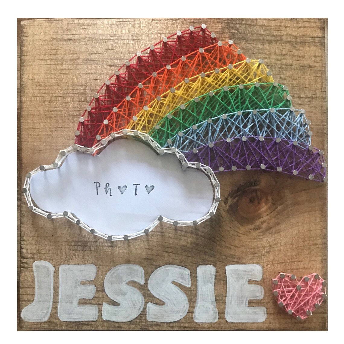 Rainbow String Art Photo Frame - Etsy