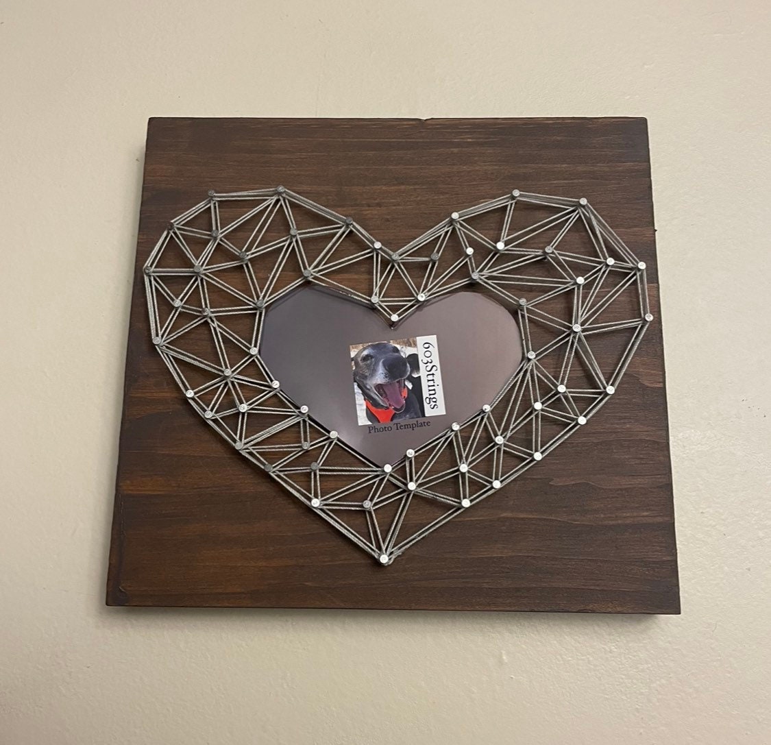 Heart String Art Photo Frame - Etsy