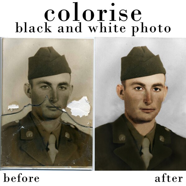 Colorized Black and White Photo - Etsy