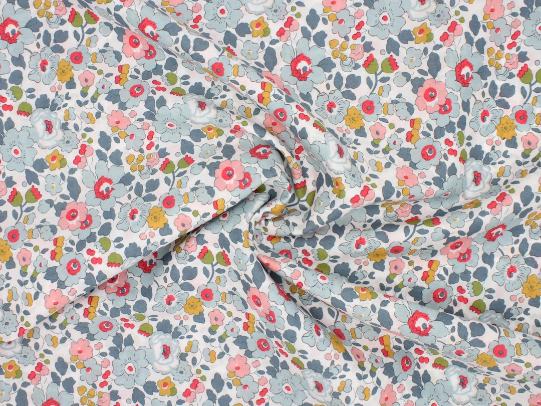 Liberty Fabrics Betsy P Blue Tana Lawn™ Cotton – Half Metre or Metre ...
