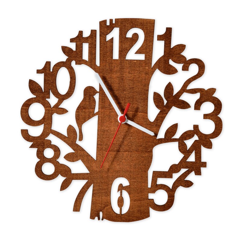 Wood Clock With Numbers, Wooden Rustic Clock, Farmhouse Wall Clock ...