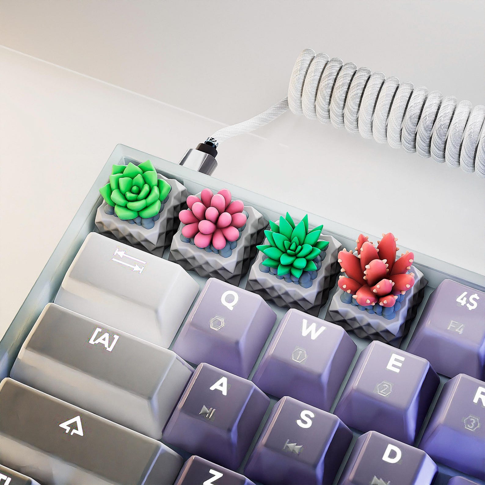 Cactus Set Flowers Keycap, Cactus Keycaps, Artisan PLA Keycap, Mask ...