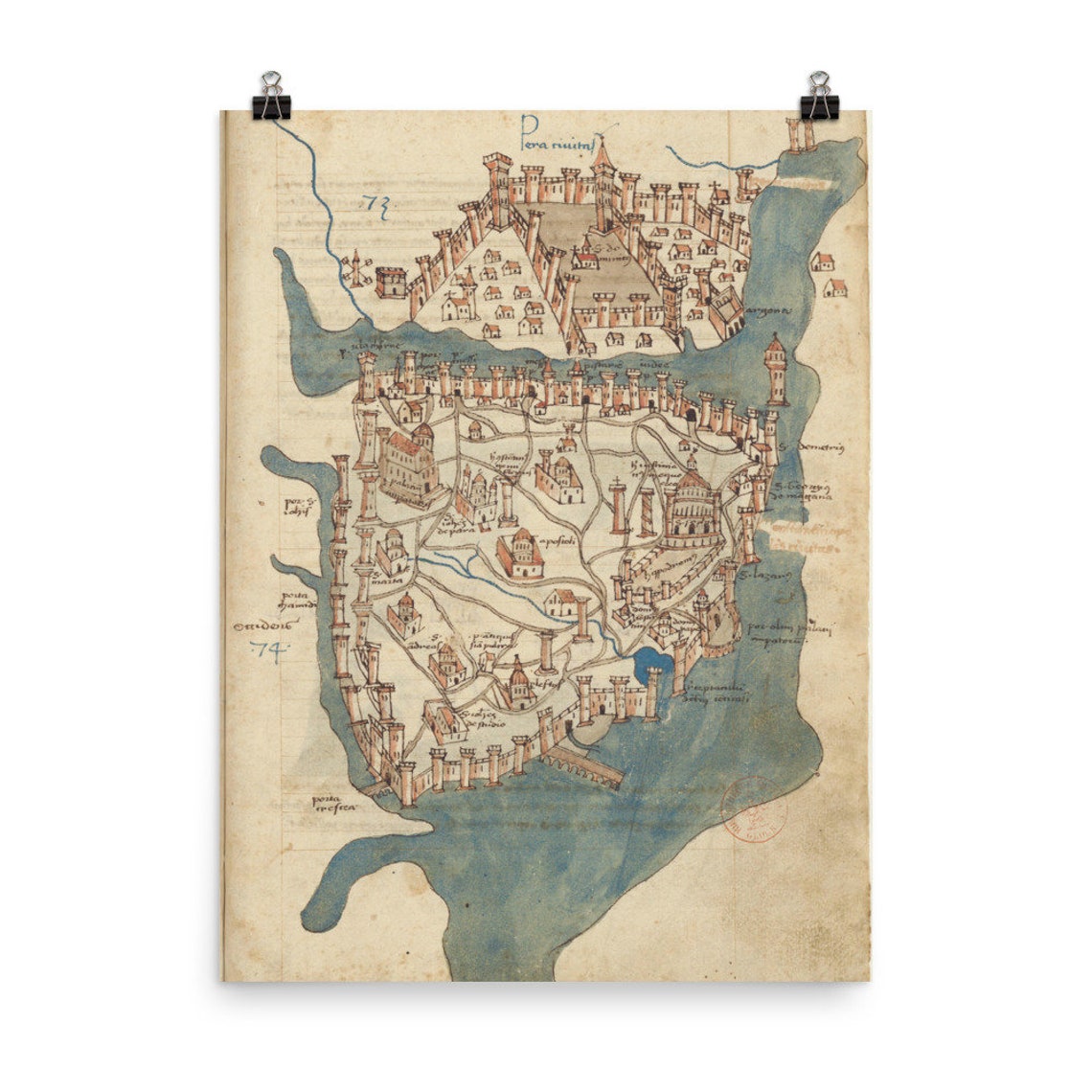 Vintage Map Collector's Historical Map of Istanbul, Buendelmonti Map of ...