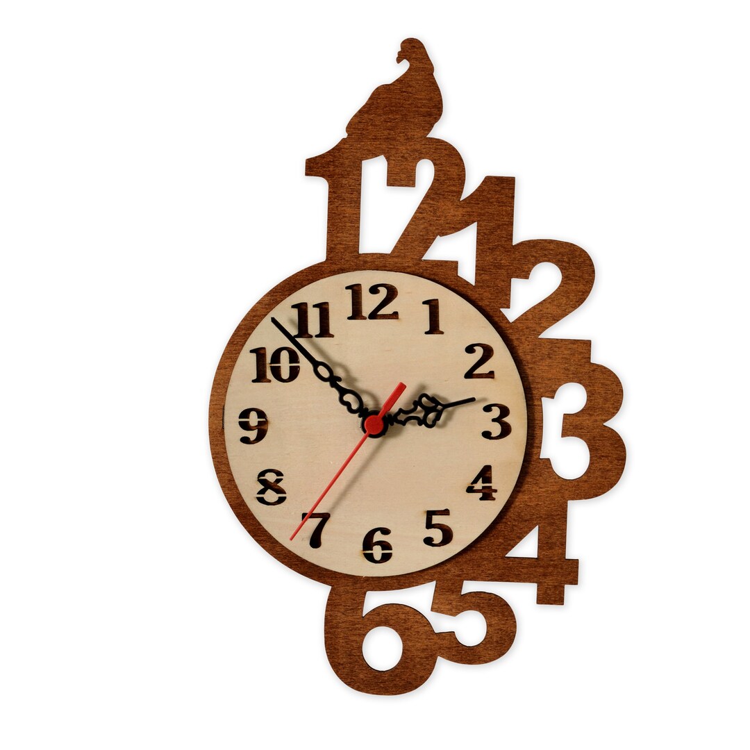 Personalized Wood Clock With Numbers Wooden Rustic Clock - Etsy