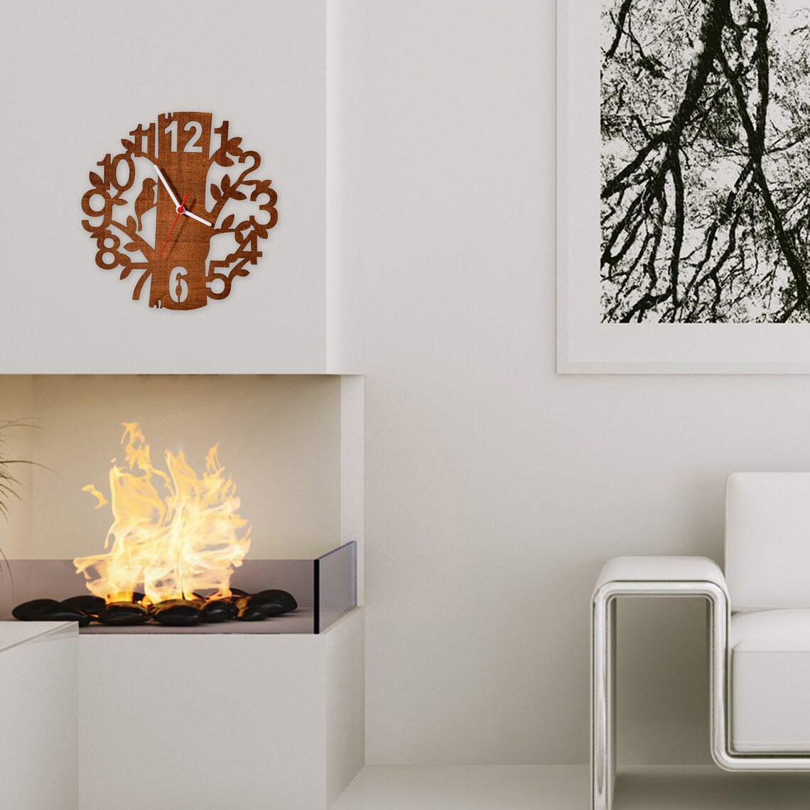 Wood Clock With Numbers, Wooden Rustic Clock, Farmhouse Wall Clock ...