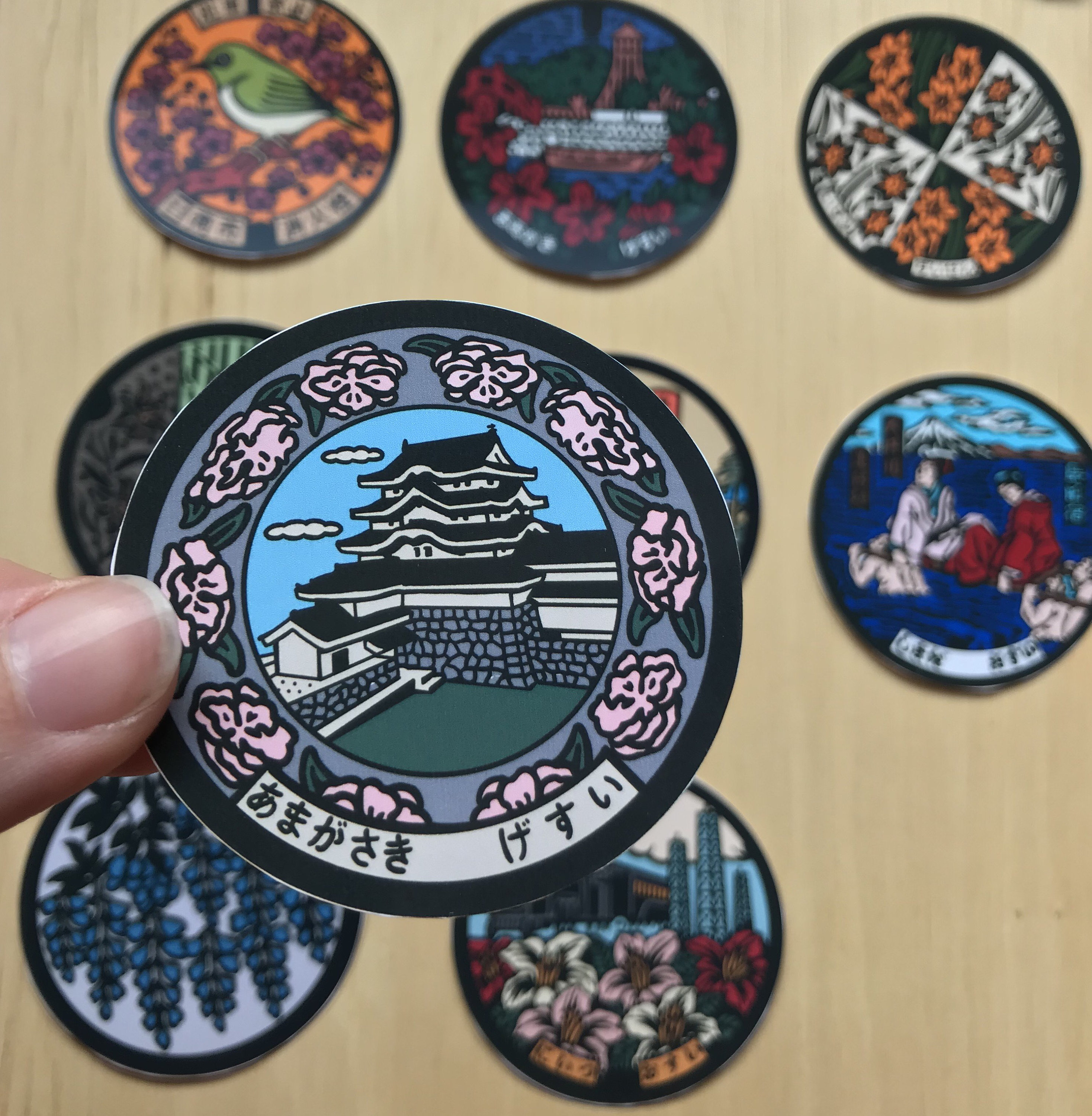Japanese Manhole Cover Sticker Pack Set 5 (9 Pieces, Physical) - Etsy