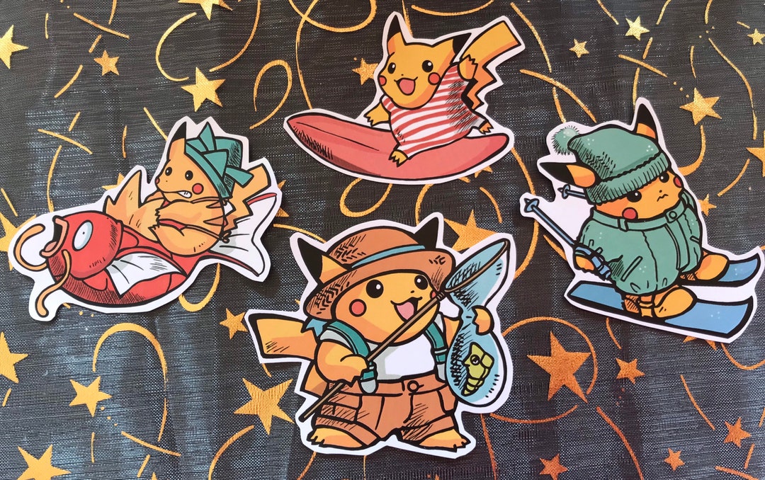 Retro Pikachu Sticker Set pokemon - Etsy