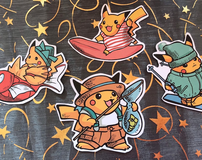 Retro Pikachu Sticker Set pokemon - Etsy