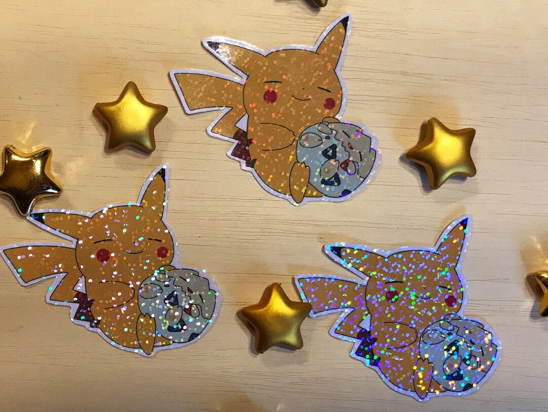 Pikachu & Togepi Sparkly Pokemon Sticker - Etsy