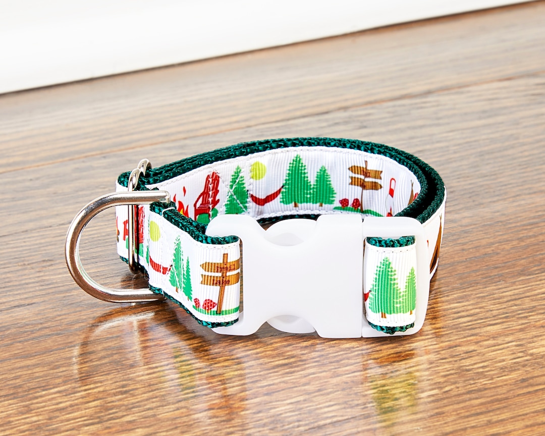 Outdoor Camping 1 Inch Dog Collar With Black, Brown, Gray, Green ...