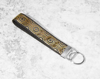 Hexagon Gold Keychain - Etsy
