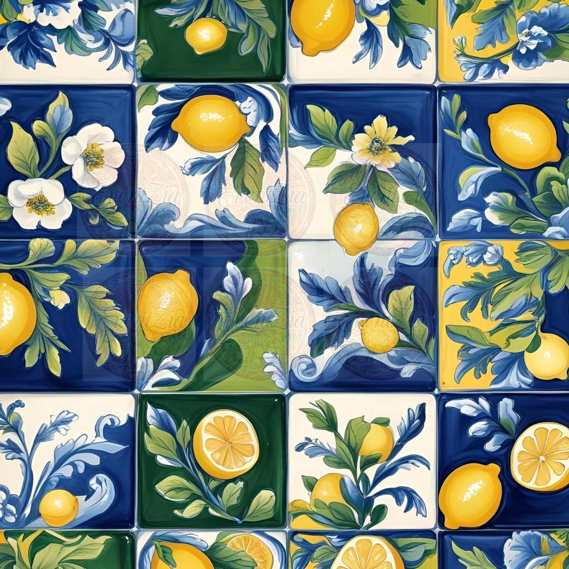 Mediterranean Lemon Digital Paper Pack | 5 Seamless Patterns | Italian ...