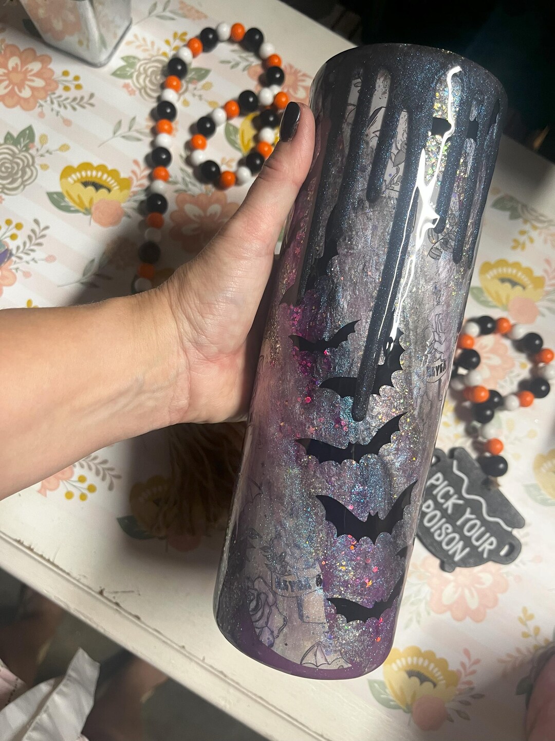 Spooky Halloween Bat Drip 30oz - Etsy