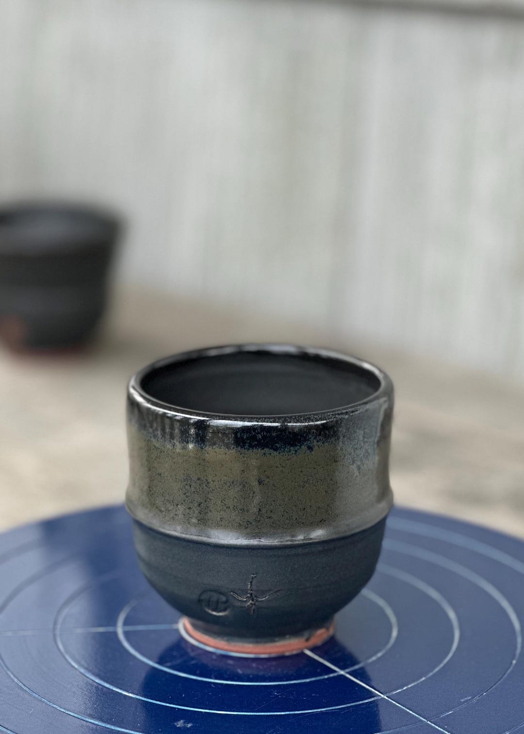 Stoneware Tea Cup With Half Matte & Half Gloss Glaze - Etsy